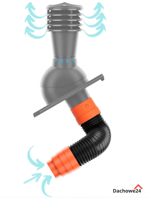 Rura PREMIUM z zaworem zwrotnym do kominków 125 mm z redukcją 125/110/100/75 mm > KRONO-PLAST